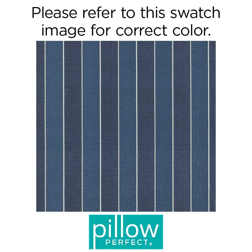 Pillow Perfect 568447 Outdoor/Indoor Wickenburg Indigo Tufted Seat Cushions (Round Back), 2 Count (Pack of 1), Blue