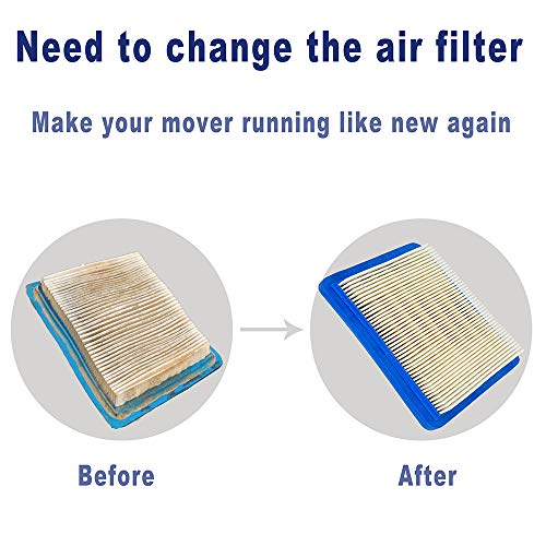 HEYZLASS 2 Pack Air Filter + Pre Filter, Compatible with Briggs Stratton 491588s 491588 399959, Replace Lawn Mower Flat OEM Air Cleaner Cartridge