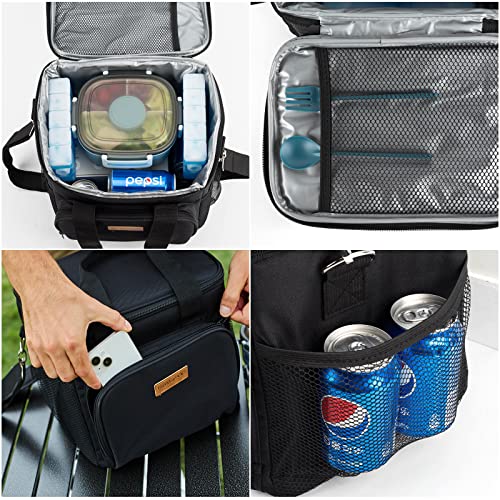EastMayPoc Lunch Bag for Men - 24L Insulated Lunch Bag, Versatile for Work, Gatherings, Beach - Waterproof, Leak-proof, Sturdy Zipper - Includes Shoulder Strap - Holds 24 Cans
