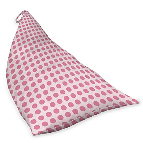 Lunarable Retro Lounger Chair Bag, Simplistic Design of Polka Dots in Rose Tones Dotted Elements, High Capacity Storage with Handle Container, Lounger Size, Pink Eggshell