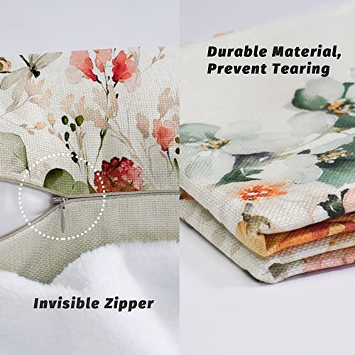 GDHBLING Floral Throw Pillow Covers 16x16 Inch Set of 4 Spring Decorative Pillow Covers Outdoor Couch Pillow Covers