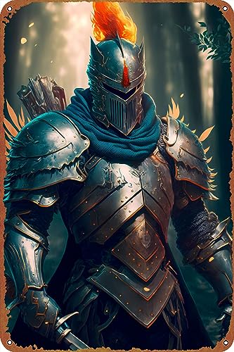 Carapace Knight Game Poster Vintage Tin Sign for Bar Office Home Wall Decor Gift Retro Metal Sign 12 X 8 inch