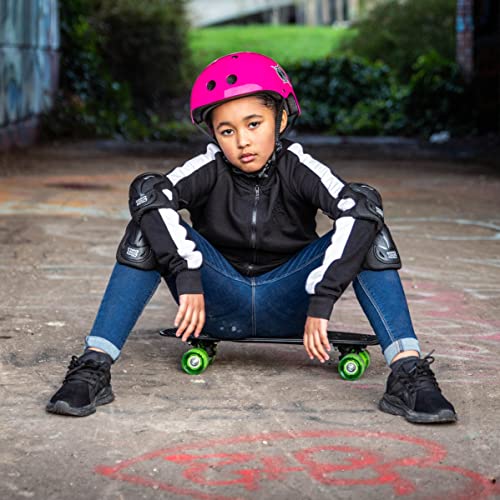 Xootz Retro Mini Cruiser Skateboard with led Wheels 22β Black