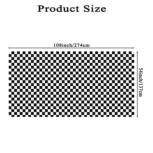 DKULMN 3PCS Black Flag Checkered Tablecloths,108βx54β Rectangular Disposable Gingham Table Covers Thickening and Waterproof Plastic Tablecloth for Picnic Indoor & Outdoor, XXZ 06