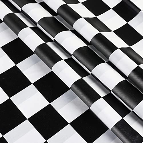 DKULMN 3PCS Black Flag Checkered Tablecloths,108βx54β Rectangular Disposable Gingham Table Covers Thickening and Waterproof Plastic Tablecloth for Picnic Indoor & Outdoor, XXZ 06
