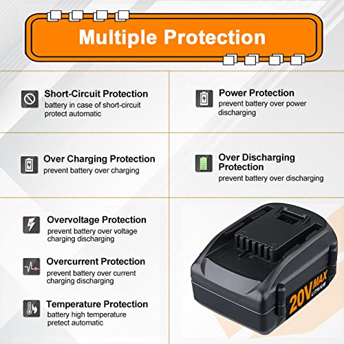 VINIDA 2 Packs 6.0Ah Replacement Battery for Worx Battery 20v WA3520, WA3525, WG151s, WG155s, WG251s, WG255s, WG540s WG545s, WG890, WG891, Battery for Worx 20v Cordless Tools