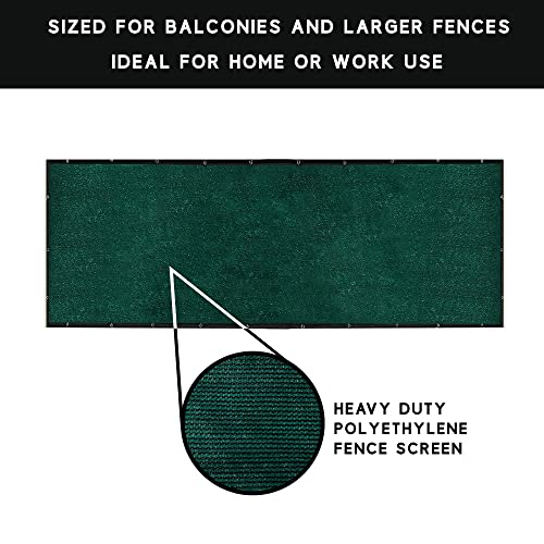 ASTEROUTDOOR Balcony and Fence Privacy Screen 6' x 50' with 90% Shade Rating - Green 170 GSM Polyethylene Fabric