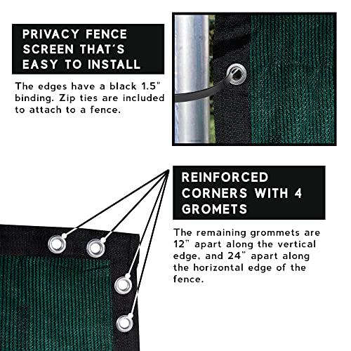 ASTEROUTDOOR Balcony and Fence Privacy Screen 6' x 50' with 90% Shade Rating - Green 170 GSM Polyethylene Fabric