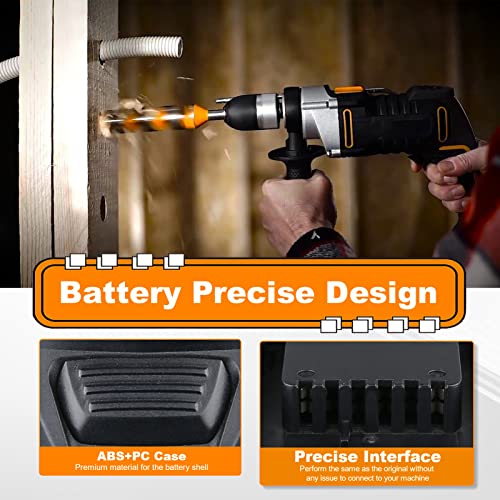 VINIDA 2 Packs 6.0Ah Replacement Battery for Worx Battery 20v WA3520, WA3525, WG151s, WG155s, WG251s, WG255s, WG540s WG545s, WG890, WG891, Battery for Worx 20v Cordless Tools