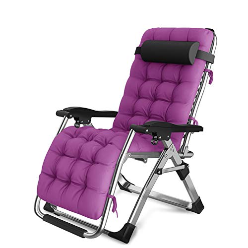 Oversized Zero Gravity Lounge Chairs Recliners,Adjustable,Folding,Purple Padded Reclining Chair Chaise,Supports 550lbs,Suitable for Beach,Patio,Pool,Deck,Garden,Camping