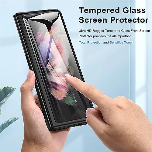 Designed for Samsung Galaxy Z Fold 5 Case with Ring Holder & Built-in Screen Protector Women Stylish Quilted Leather Luxury Gold Plated Frame Case for Samsung Z Fold 5 2023,Pink