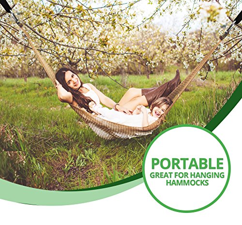 Easy Hang (4FT) Tree Swing Strap X1 - Holds 2200lbs. - Heavy Duty Carabiner and Spinner - Perfect for Hammocks and Swings - 100% Waterproof - Easy Picture Instructions - Carry Bag Included!