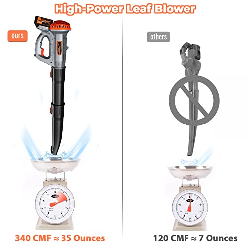Leaf Blower, 340 CMF 170 MPH Leaf Blower Cordless with 4.0Ah Battery & Charger 21V, Electric Blowers Battery Operated Leaf Blower for Lawn Care, Debris, Yard, Work Around The House
