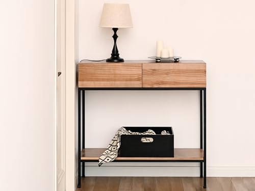StorageWorks Bamboo Organizers for Shelves, Handcrafted Bamboo Storage Containers for Snacks, Spices, or Drinks, Black Wooden Crates with Built-in Handles, Jumbo, 1 Pack