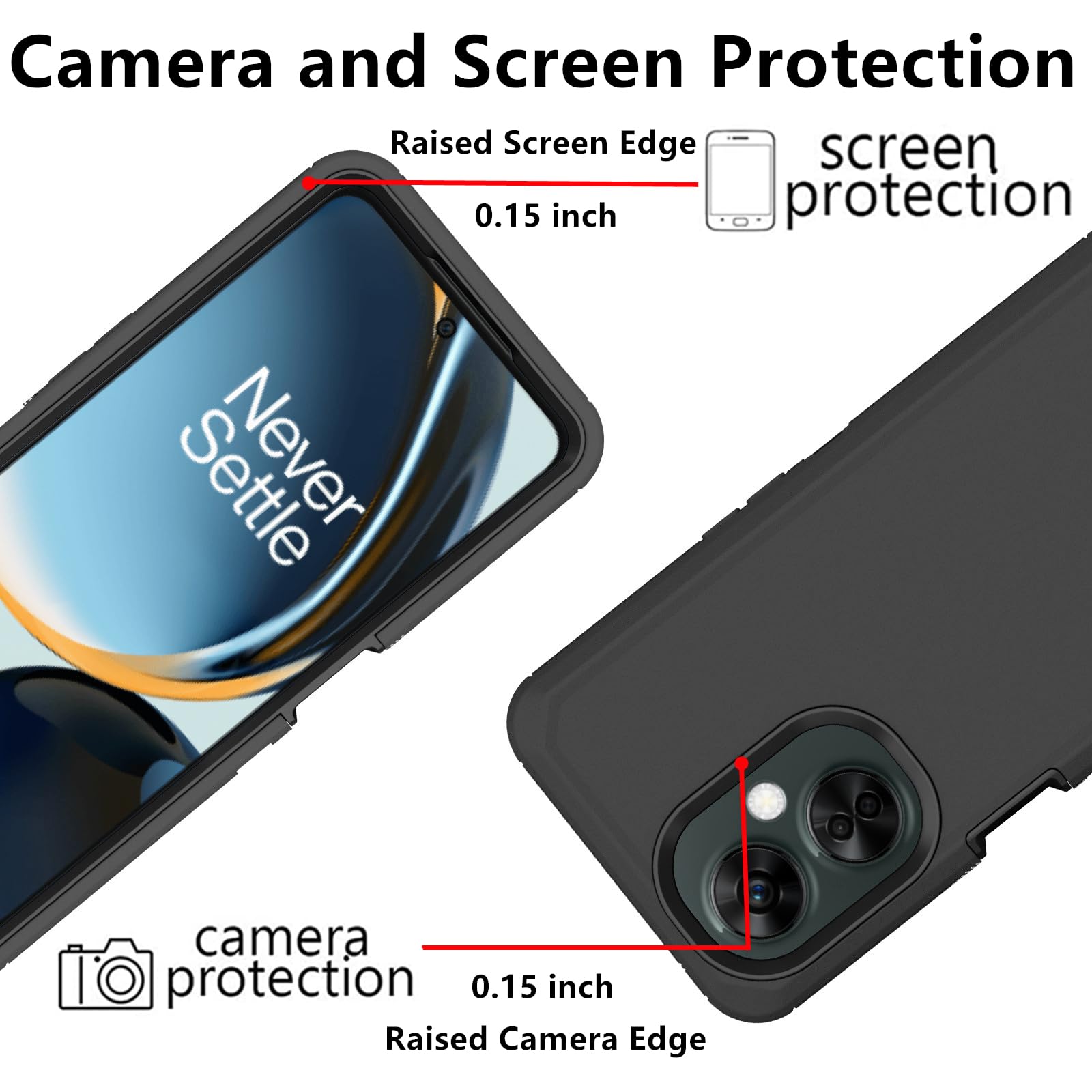 AZSXLG for Oneplus Nord N30 5G Case, Defender Case Heavy Duty Shockproof Dustproof 3 in 1 Rugged Protective Phone Cover for Oneplus Nord N30/ CE 3 Lite 5G (Black, N30)