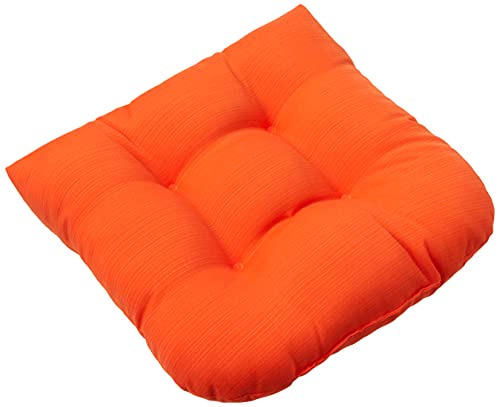Pillow Perfect Pompeii Solid Indoor/Outdoor Wicker Patio Seat Cushion Reversible, Weather and Fade Resistant, Round Corner - 19" x 19", Orange, 2 Count