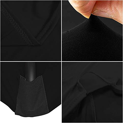 ABCCANOPY Spandex Tablecloths for 5 ft Home Rectangular Table Fitted Stretch Table Cover Polyester Tablecover Lash Bed Cover Table Toppers Massage Table Cover, Black