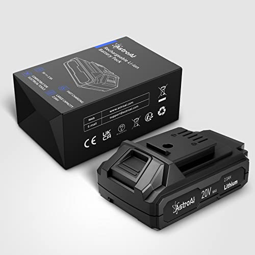 AstroAI 20V MAX Rechargeable Li-ion Battery for ACJY3PYE / ACJY3PBU / ACJY21LIDC / ACJY21LIDCBU with Real-time Capacity Indicator USB Output Only Compatible with AstroAI Product
