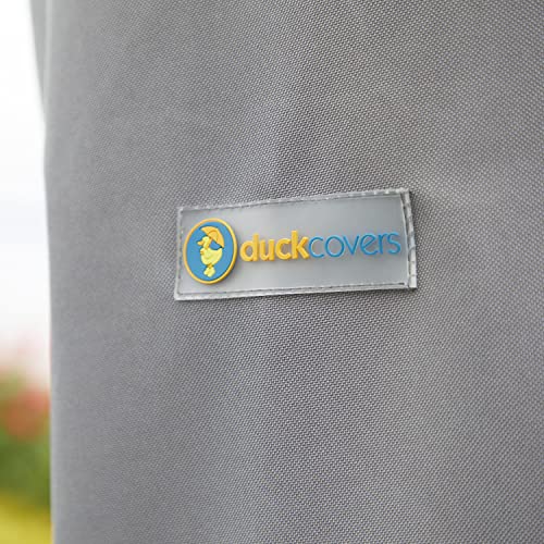 Duck Covers Soteria Waterproof 109 Inch Rectangular/Oval Patio Table with Chairs Cover, Outdoor Table and Chair Cover, Grey