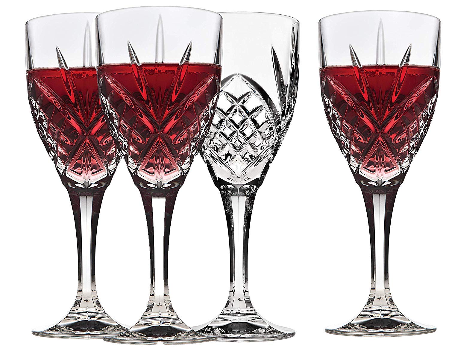 Godinger Wine Glasses, Stemmed Glass Goblets - Dublin Crystal, Set of 4