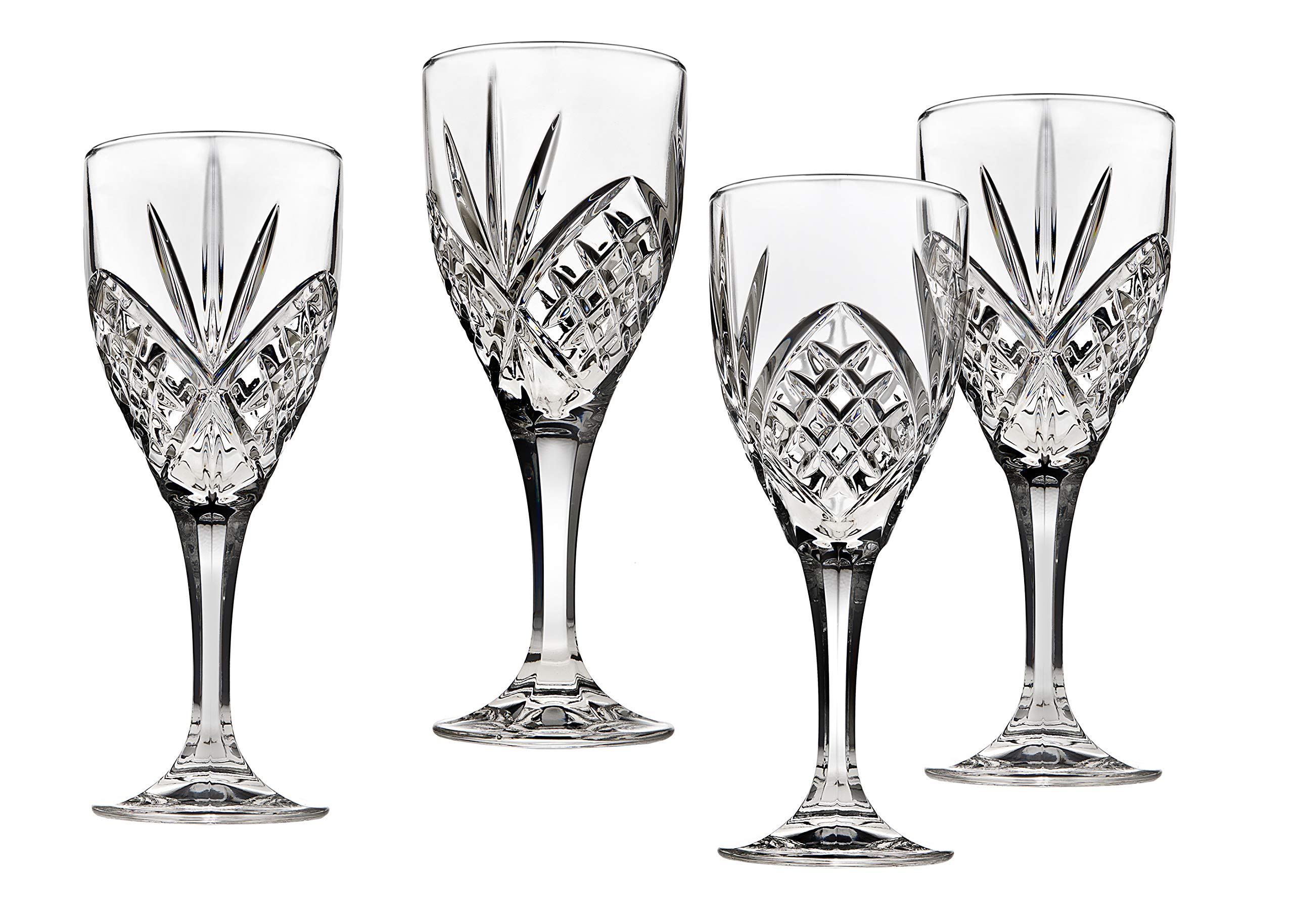 Godinger Wine Glasses, Stemmed Glass Goblets - Dublin Crystal, Set of 4