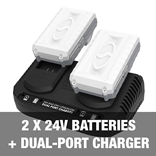 Sun Joe 24V-X2-TLR14 48-Volt iON+ Cordless Garden Tiller/Cultivator Kit | W/ 2 x 2.0-Ah Batteries and Charger