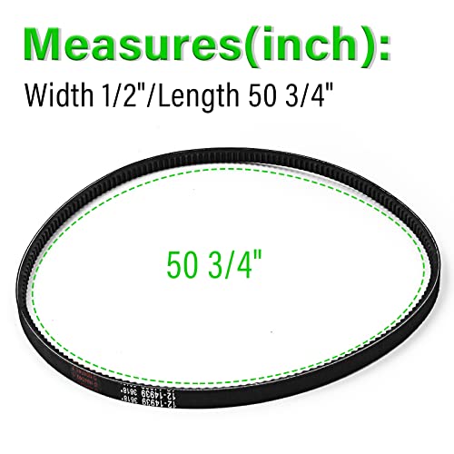 Part# 603907 Lawn Mower Pump Drive Belt 1/2" x 50 3/4" for Hustler Raptor, Raptor Limited, Raptor SD and Raptor SDX - 2 Pack