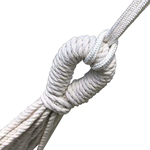Xuanmuque Double Sized Boho Macrame Black Hammock with Elegant Tassels and Fishtail Knitting 485Lbs Includes Tie Ropes and Black Drawstring Bag for Women