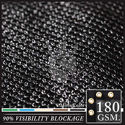Royal Shade 6' x 50' Black Fence Privacy Screen Cover Windscreen with Heavy Duty Brass Grommets -Cable Zip Ties Include -Make Custom Size
