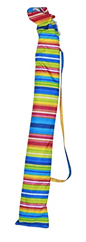 7 ft Fiberglass Beach Umbrella for Sand with Integrated Anchor, Integrated Folding Table, Telescopic Aluminum Pole, UPF 50+, Tilt