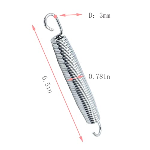 6.5 inch Spring,Galvanized Trampoline Springs a Set of 10packs with Hooks。, Thicker Steel Gauge for Durability. offering The Steel, The thickest Steel Guage,