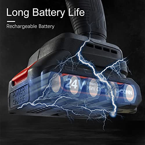 Mini Chainsaw Battery Replacement, 24V 2000mAh Rechargeable Battery, Cordless Electric Portable Handheld Chainsaw Accessories (Model 2)
