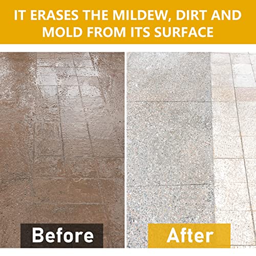EVEAGE 13.7" "Viper Surround Pressure Washer Surface Cleaner with 4 Wheels Stainless Steel Washer Surface Cleaner & Unique Bending Rod Design 2 Nozzels for Cleaning Driveway, Sidewalk, Max 4000PSI