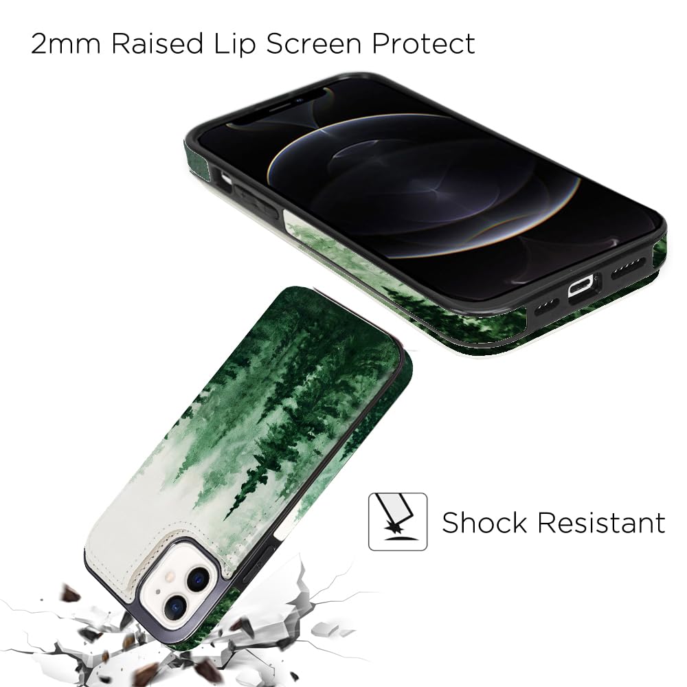 uCOLOR for iPhone 11 Wallet Case with Card Holder-PU Leather Folio Flip Cover Kickstand Card Slots Double Magnetic Clasp RFID Blocking Compatible with iPhone 11 6.1" (Forest)