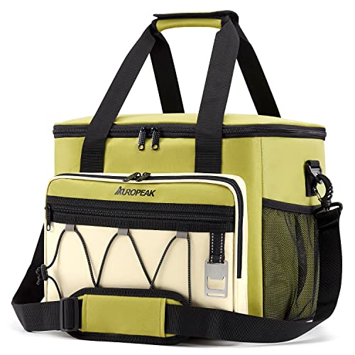 AUROPEAK Cooler Bag 46 Cans Insulated Soft Sided Cooler Collapsible Portable Lunch Cooler Leakproof Cooler Bag for Beach, Picnic, Work, Trip, Travel, Camping, BBQ