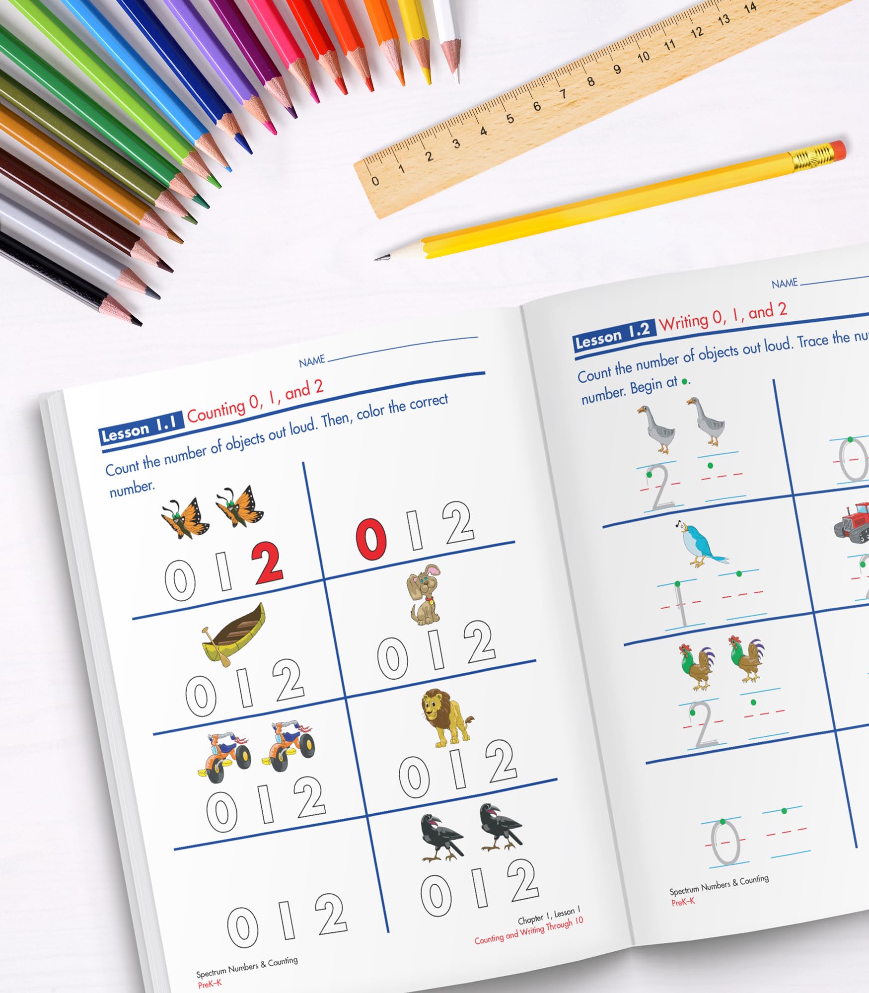 Spectrum Preschool Numbers and Counting Math Workbook, Ages 3 to 6, Preschool Math Numbers and Counting, Practice Writing Numbers 0-20, Comparing Numbers of Objects, and Counting to 100 - 96 Pages