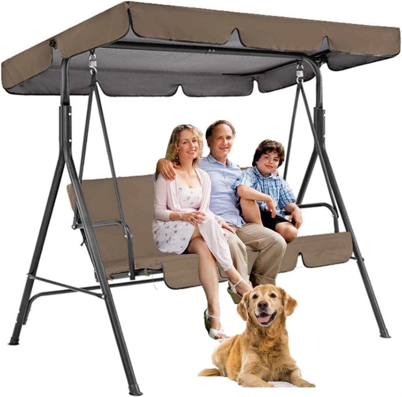 210D Oxford Cloth Swing Canopy Cover,Universal Garden Swing Seat Canopy Replacement,Waterproof Sunshade Replacement Canopy Cover for Garden Swing Hammock Outdoor