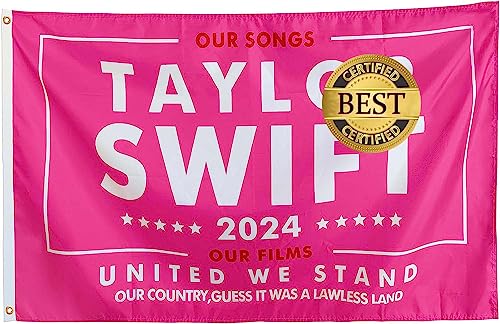 Taylor 2024 Flag 2x3 Ft Fun and Stylish Pink Musician Flags for Room College Dorm Bedroom Wall Tapestry Decor - Indoor and Outdoor Party Banner for Music Love Gift
