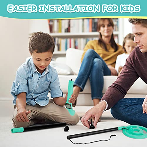 OMMO Metal Detector, Adjustable 27.5β-37.8β Metal Detector for Kids with Intuitive LCD Display, Lightweight Kids Metal Detectors with 6β Search Coil for Exploration Hiking (Blue)