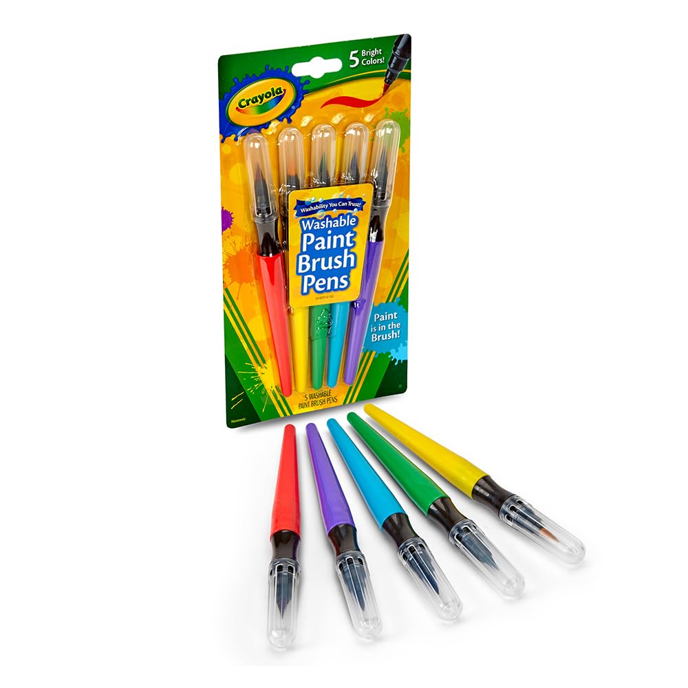 Crayola Brush Pens Painting Supplies, Art Supplies, Paint Set, 5 Count