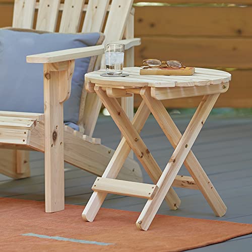 Shine Company 4108N Adirondack Round Folding Side Table β Natural
