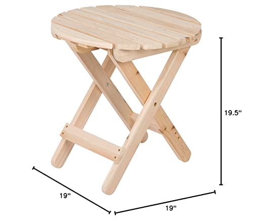 Shine Company 4108N Adirondack Round Folding Side Table β Natural