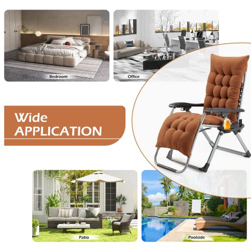 GYUTEI Zero Gravity Chairs,Adjustable Reclining Lounge Chair with Removable Cushion and Cup Holder for Indoor and Outdoor,Supports Over 440lbs(Coffee)