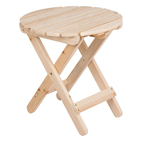 Shine Company 4108N Adirondack Round Folding Side Table β Natural
