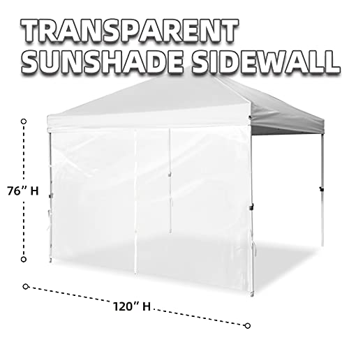 MordenApe Clear Sidewall for 10x10 Pop up Canopy - Straight Leg, Instant Canopy Transparent Sunwall, Outdoor Canopies Sidewall with Door, 1 Pack Sidewall Only