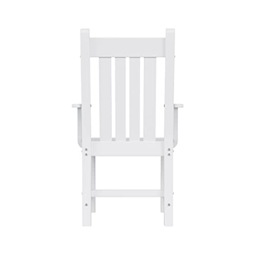 WO Outdoor Indoor Poly Lumber Dining Chair, All Weather, Fade UV Resistant Seat forPatio, Garden, Porch, Deck (White)