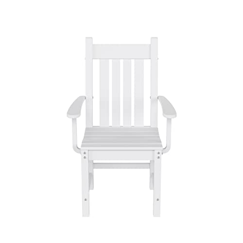 WO Outdoor Indoor Poly Lumber Dining Chair, All Weather, Fade UV Resistant Seat forPatio, Garden, Porch, Deck (White)