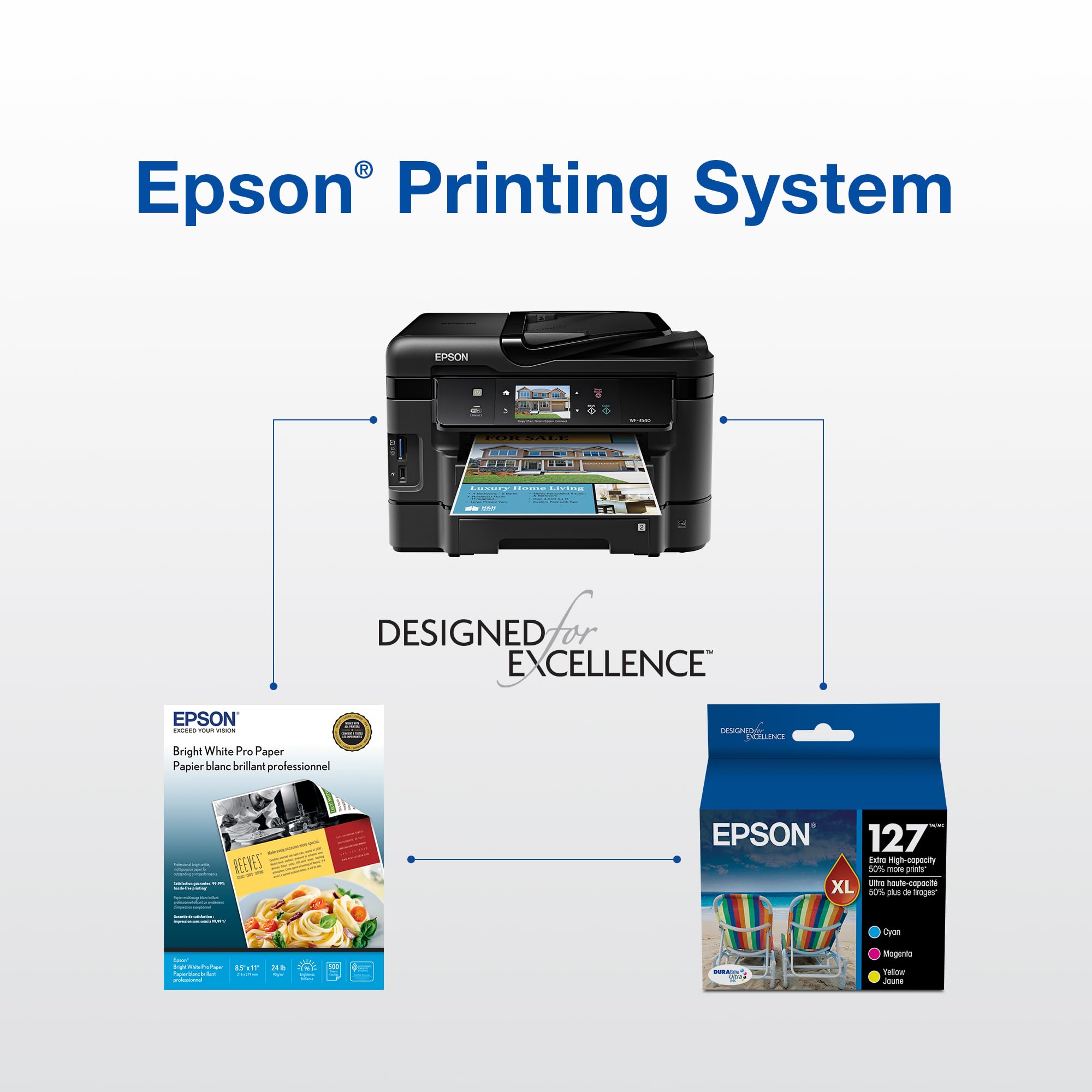 EPSON T127 DURABrite Ultra Ink Standard Capacity Black Dual Cartridge Pack (T127120-D2) for select Epson Stylus and WorkForce Printers