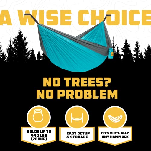 Wise Owl Outfitters Hammock Stand - 106 x 42 Inch Portable, Collapsible Stand for Outdoor Hammock - 440 Pound Capacity Frame and Carry Bag Included