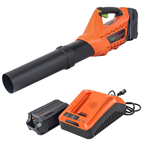 Battery Powered Blower - 58V 120 MPH 550 CFM Cordless Leaf Blower w/ 2.0Ah Battery, Variable Speed Control, Blower for Clean Yard, Porch, Patio and Sidewalk (Battery & Charger Included)